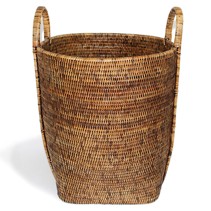 Open Round Laundry Hamper with Loop Handles - Antique Brown – Saffron ...